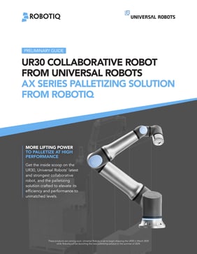 UR30 de Universal Robots & Solución de Paletización Robotiq AX30