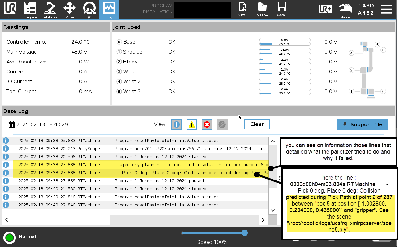 How to handle trajectory planning and collision errors